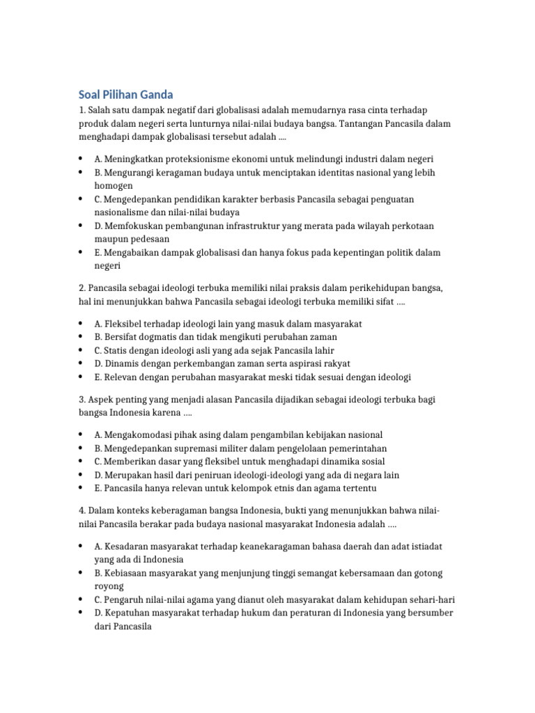 Soal Pilihan Ganda | PDF