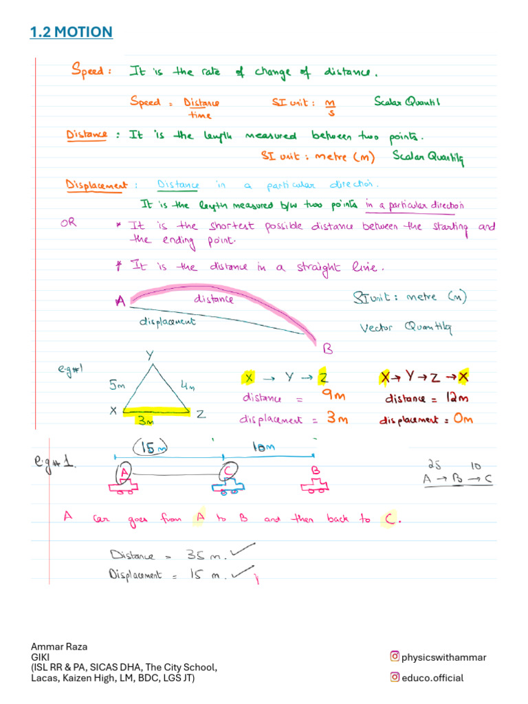 Motion Notes | PDF