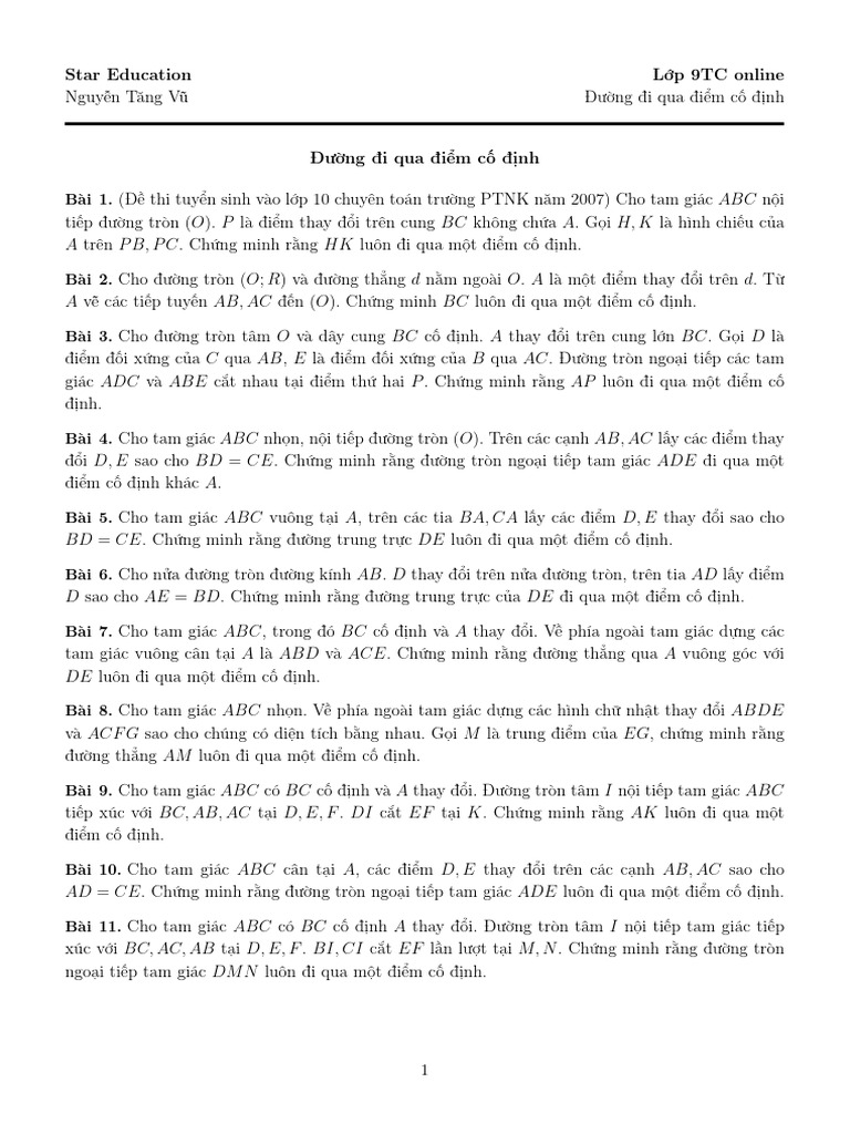 Duong Qua Diem Co Dinh | PDF