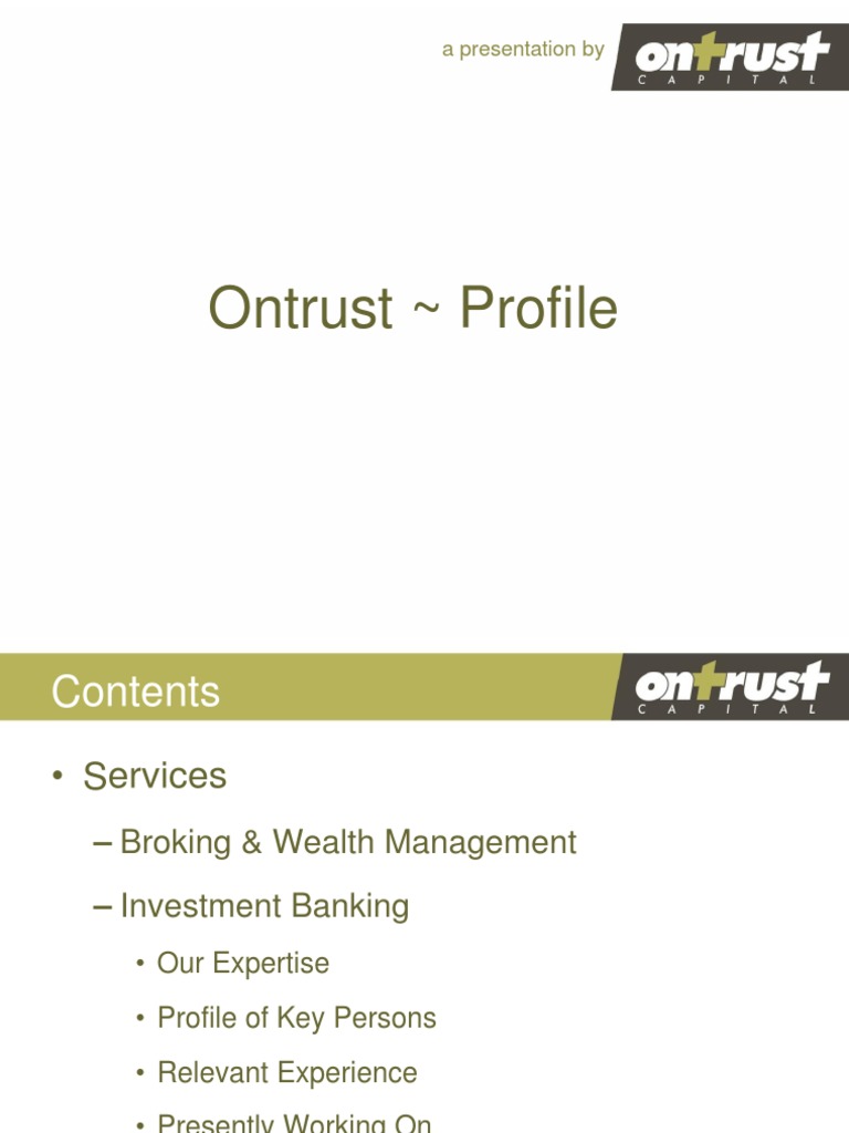 Ontrust Profile | PDF | Private Equity | Investment Banking