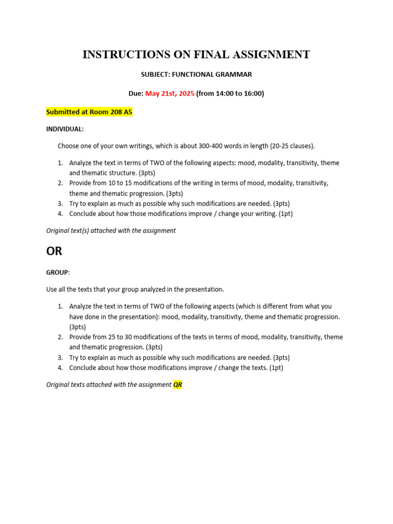 2025 FG Final Assignment Instruction | PDF
