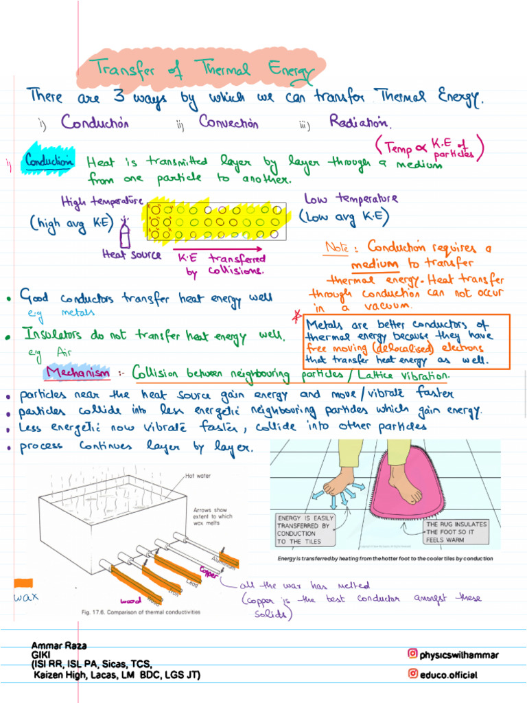 Transfer of Thermal Energy | PDF