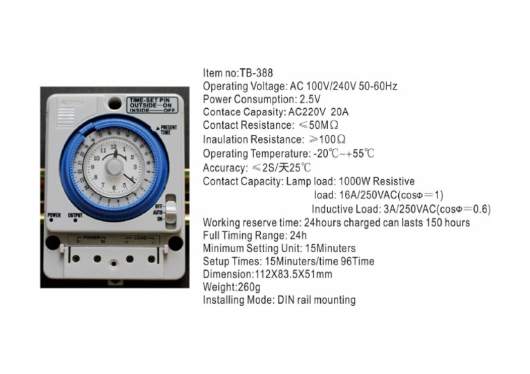 TB388 GEYA Mechanical Timer Switch catalog | PDF