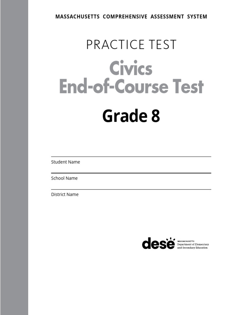 8th Grade Civics EOC Practice Test | PDF | Article One Of The United ...