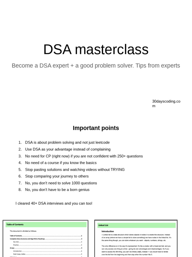 Copy of DSA Topics, Revision, Guides | PDF