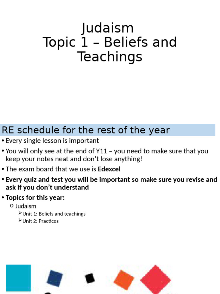 Judaism Lesson 1 | PDF | Orthodox Judaism | Jewish Religious Movements