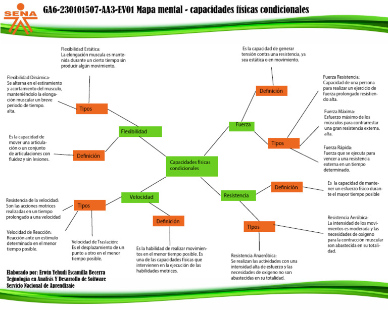 Mapa Mental - Capacidades Físicas Condicionales | PDF | Flexibilidad ...