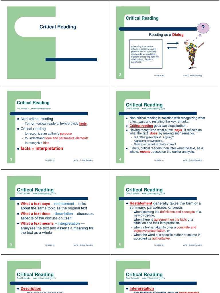 Critical Reading | PDF | Argument | Cognition