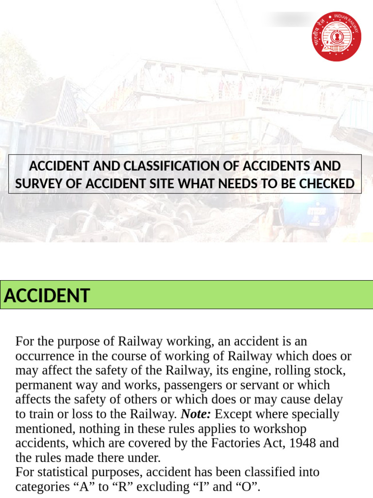 Railway Accident Classification Guide | PDF | Rail Transport | Rail ...