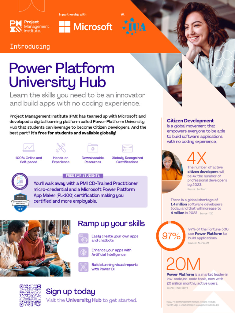 Power Platform University Hub Flyer - at IUA Logo | PDF | Microsoft ...