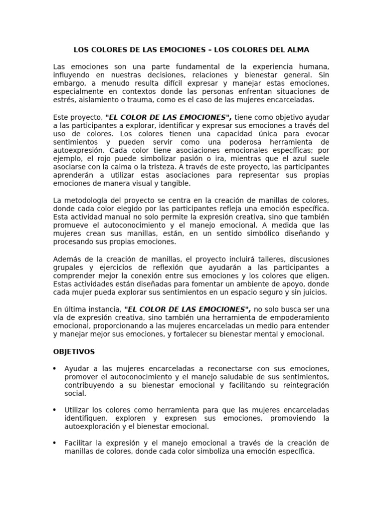 Los Colores de Las Emociones | PDF | Las emociones | Color