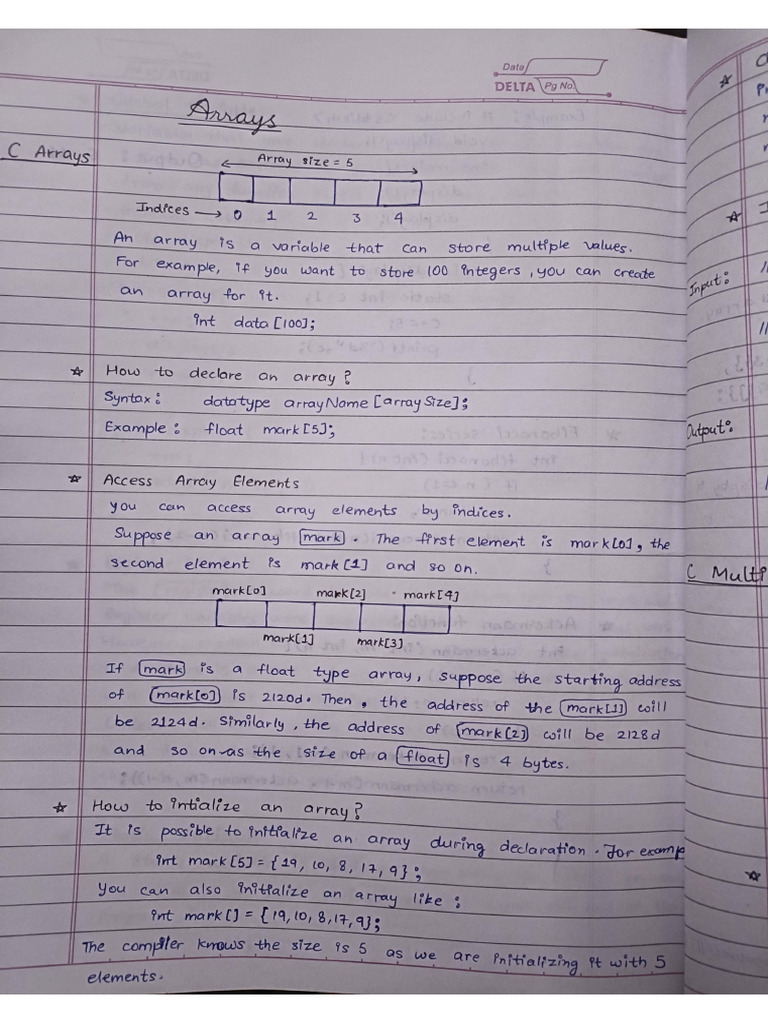 Arrays and Pointers in C | PDF