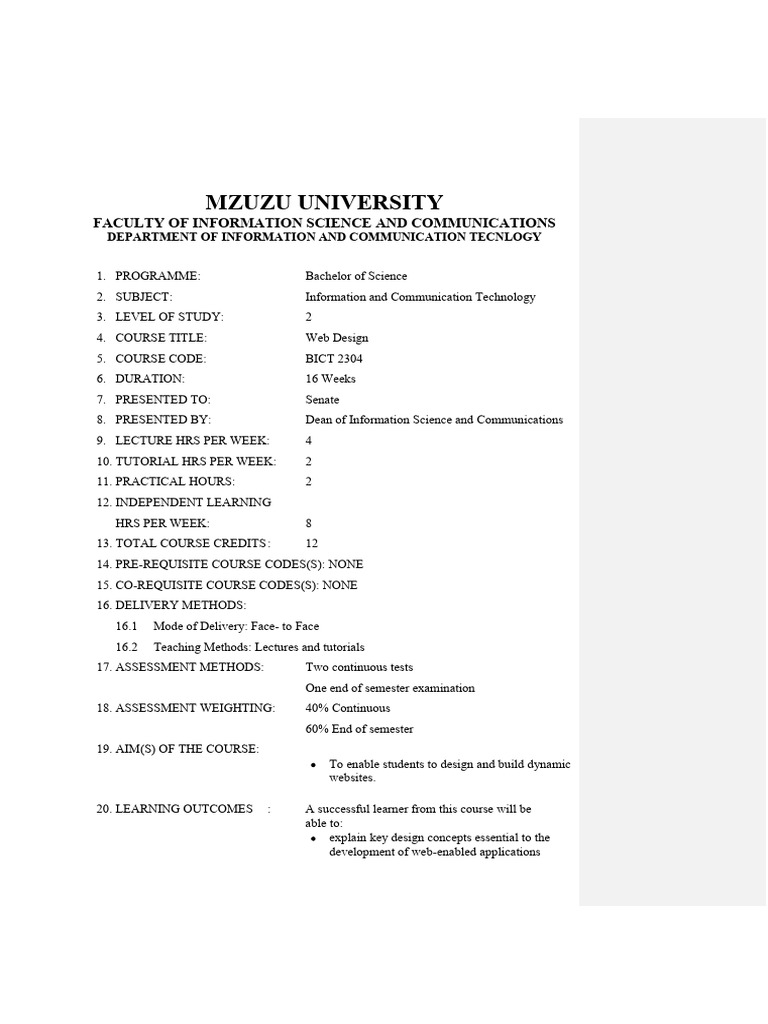 Web Designing Course Outline | PDF | World Wide Web | Internet & Web