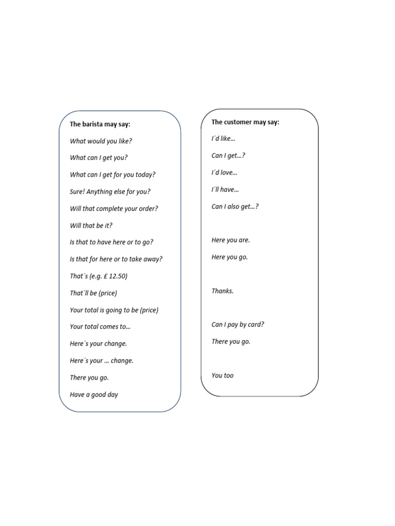 Speaking Activities | PDF | Waiting Staff