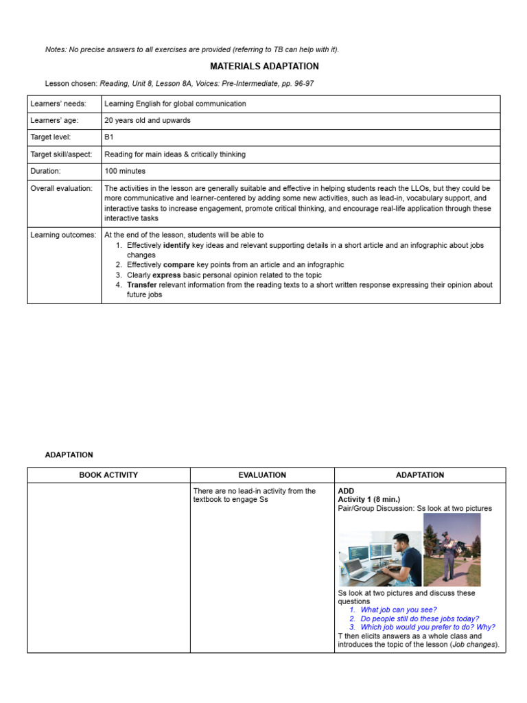 Lesson Plan - Reading - 10 - 5 | PDF | Reading Comprehension | Cognition