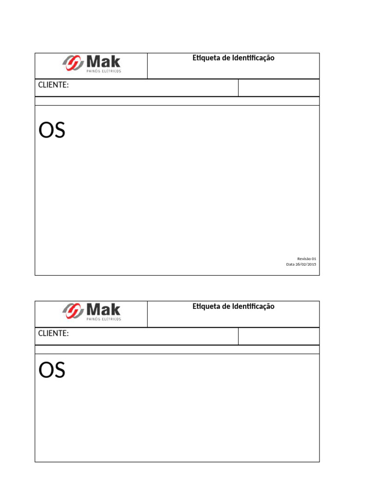Etiqueta de Identificação do Cliente | PDF