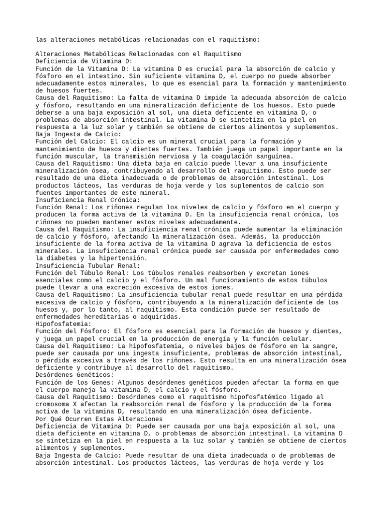 Las Alteraciones Metabólicas Relaci | PDF | Vitamina D | Calcio