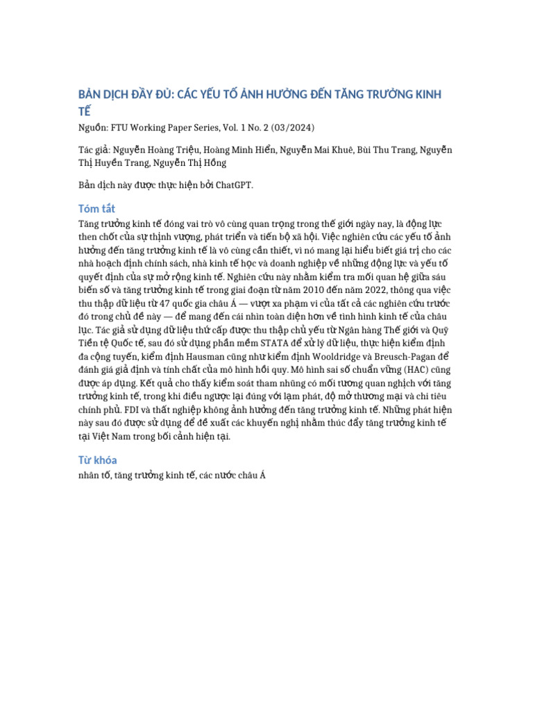 Full Ban Dich YEU TO TANG TRUONG KINH TE | PDF