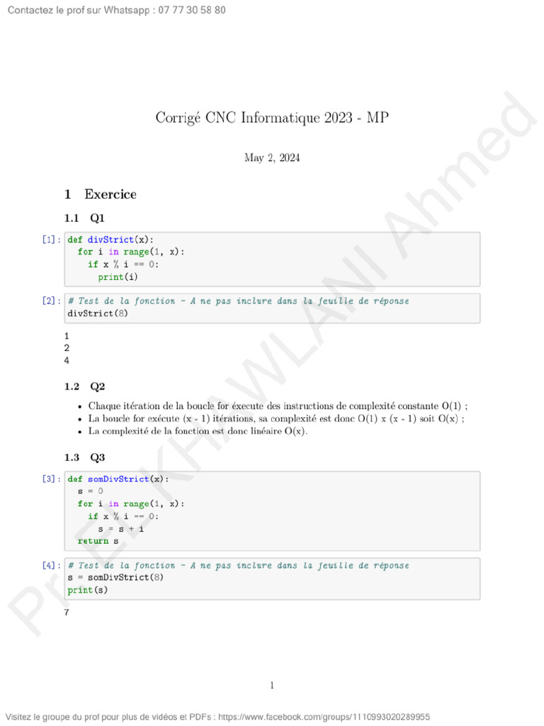 Corrigé CNC Informatique 2023 - MP | PDF