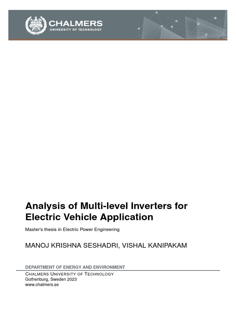 Analysis of Multi-Level Inverters For EV Applications | PDF | Power ...