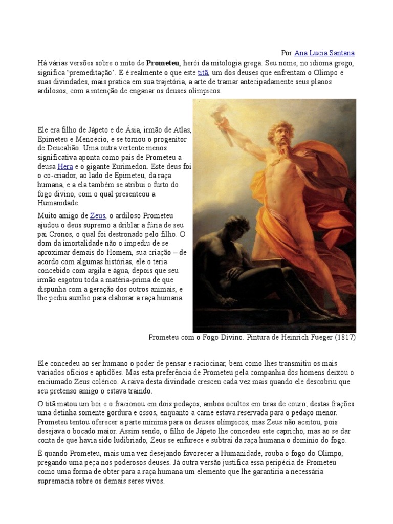 Prometeu | PDF | Prometeu | Mitologia grega