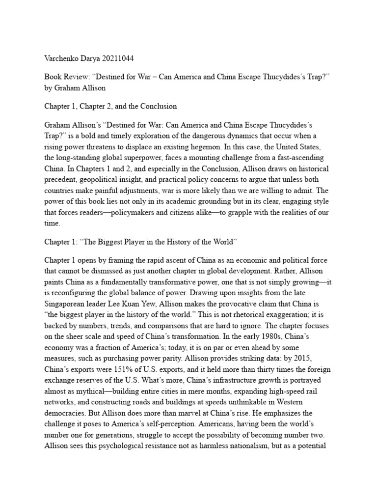Book Review Allison-Darya V | PDF | Global Politics | International Relations