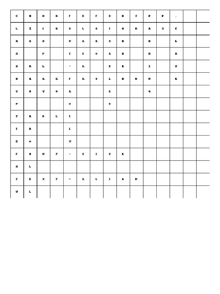 Crucigrama HTML CSS Resuelto | PDF