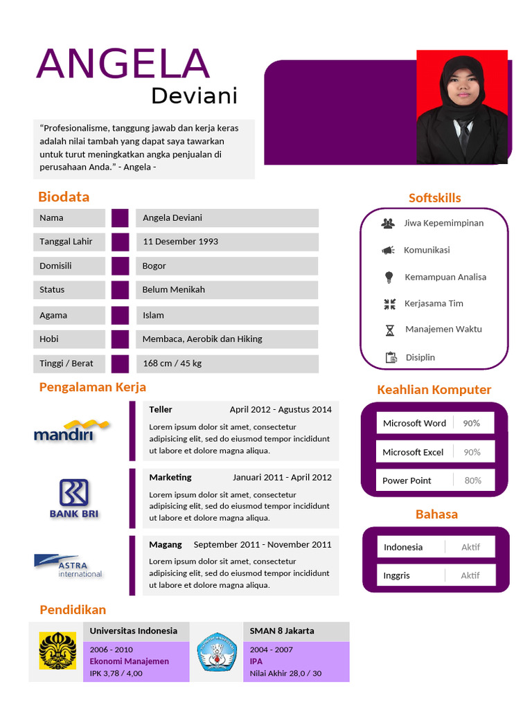 CV Indonesia 1 | PDF