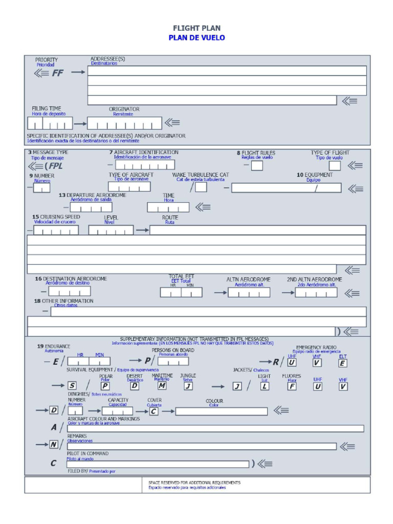 FORMULARIO DE PLAN DE VUELO OACI Page-0001 | PDF