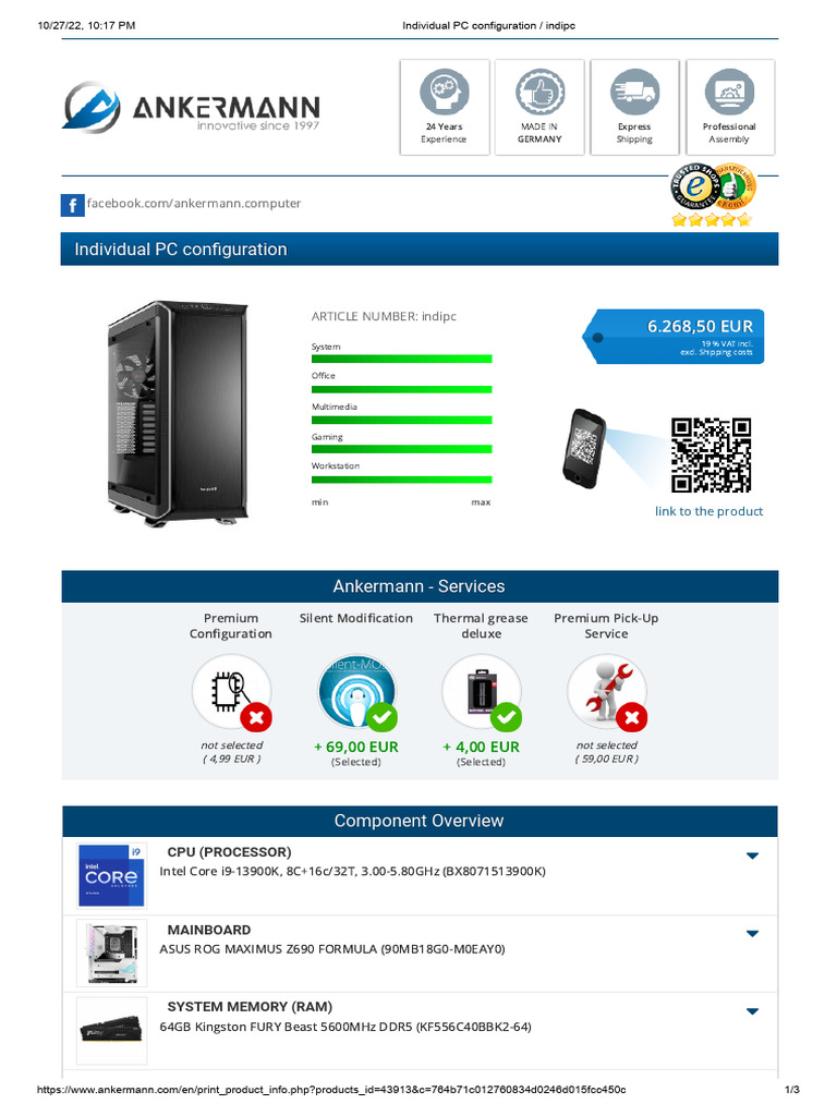 Custom PC Configuration by Ankermann | PDF | Personal Computers | Solid ...