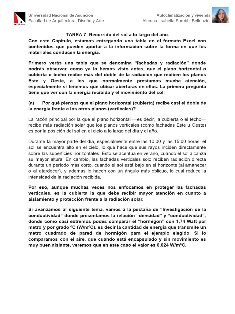 Isabellasarubbi Tarea7 Autoclima | PDF | Aislamiento térmico | Fenomeno fisico