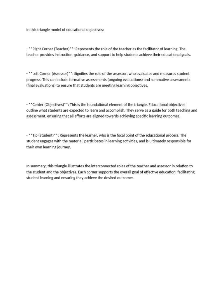 Triangle Model of Educational Objectives | PDF