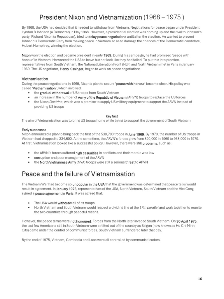 Part 3 - Nixon and Vietnamization | PDF | South Vietnam | Vietnam War
