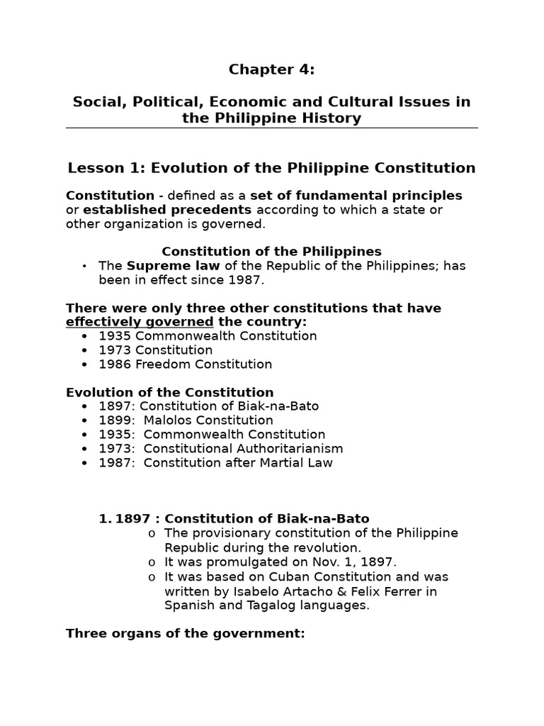 Chapter 4 Evolution of Phil. Constitution | PDF | Constitution | American Government