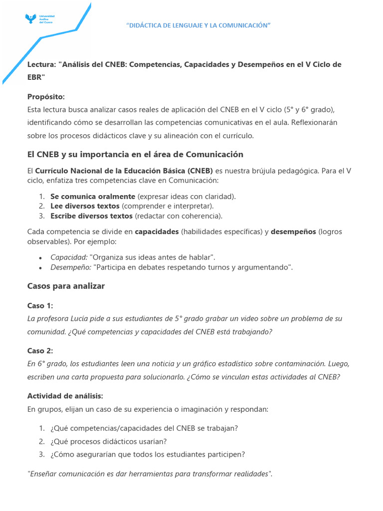 Análisis Cneb | PDF