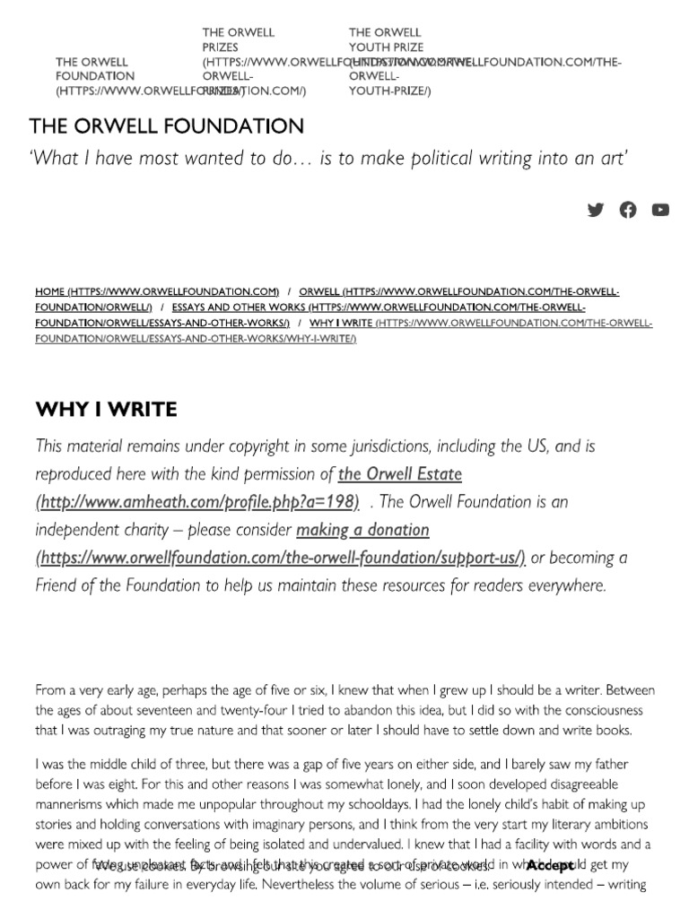 Why i Write George Orwell | PDF