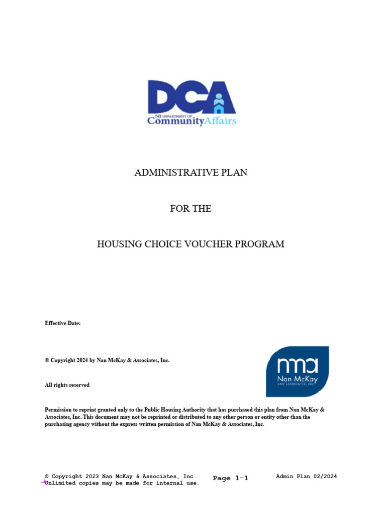 NJ DCA Administrative Plan 2024 | PDF | Section 8 (Housing) | Tax Deduction