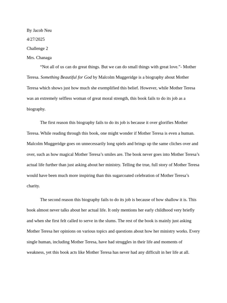 Mother Teresa | PDF | Mother Teresa