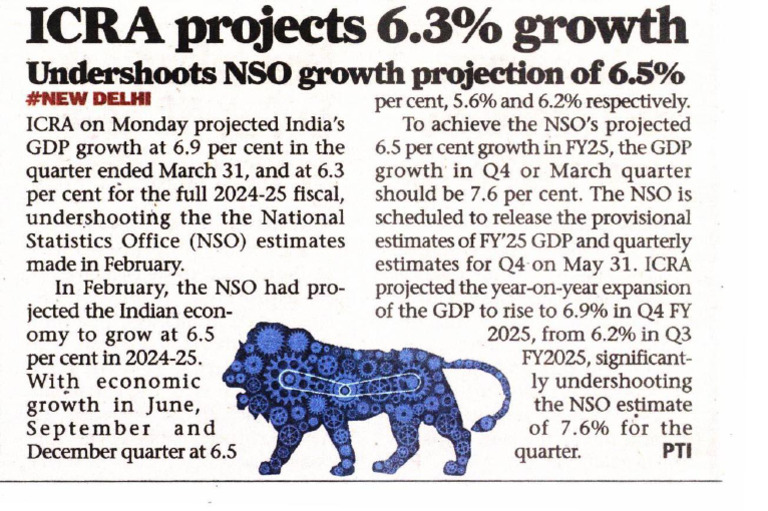 Ahmedabad Mirror-Icra Projects 6.3% Growth | PDF