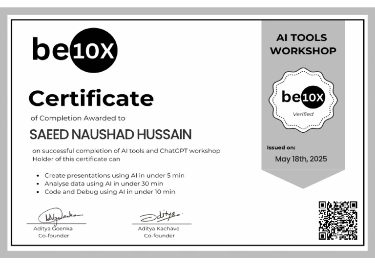 Ai certificate Naushad | PDF