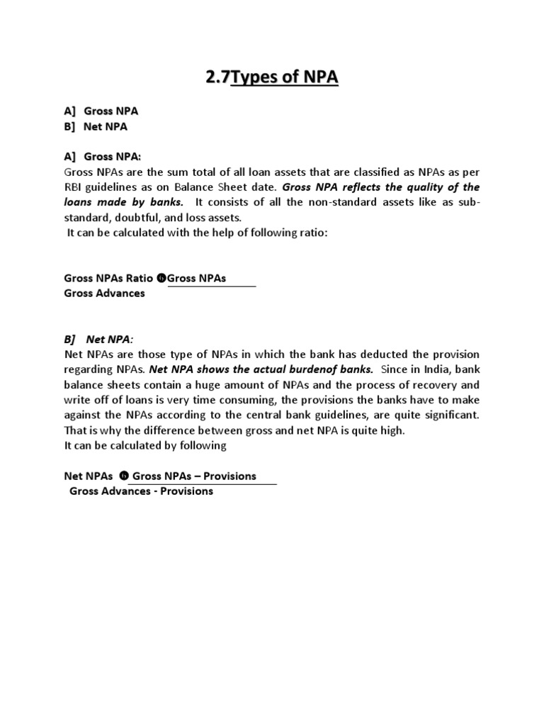 Gross vs Net NPA Explained | PDF