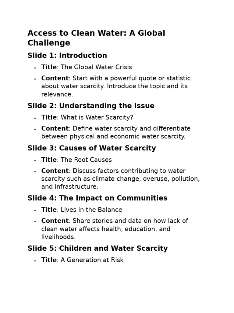 Access To Clean Water | PDF