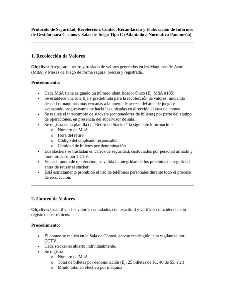 2025-Protocolo de Seguridad de Salas de Juego Tipo C | PDF | Contralor | Informática
