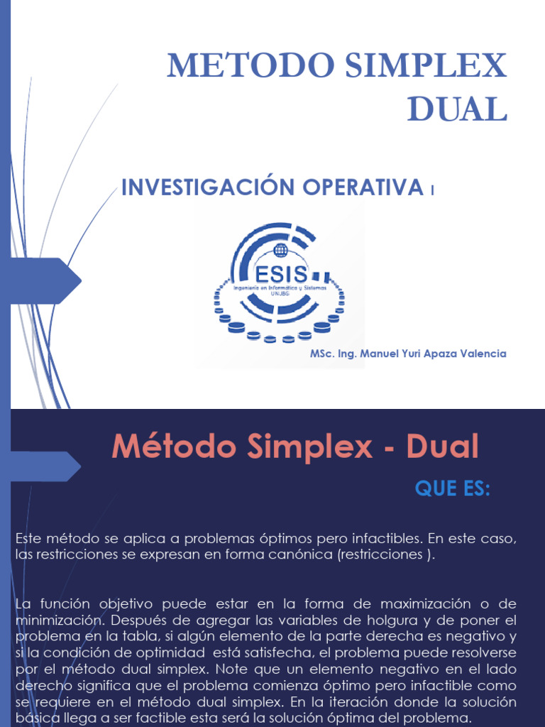 06 Metodo-Simplex-Dual | PDF | Ciencia computacional | Álgebra