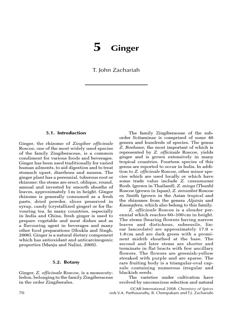 parthasarathy-et-al-2008-ginger | PDF | Ginger | Resin