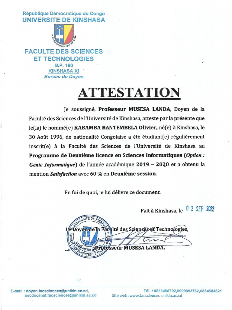 Attestation Unikin | PDF