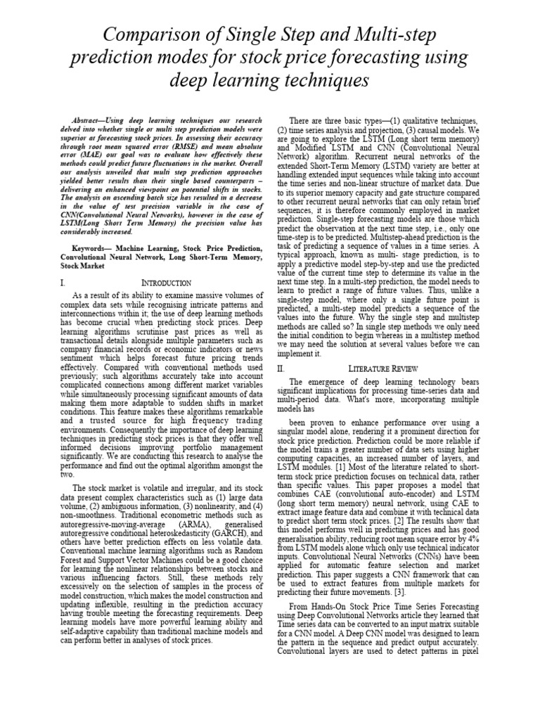 Stock Price Forecasting: Single vs Multi-step | PDF | Principal ...