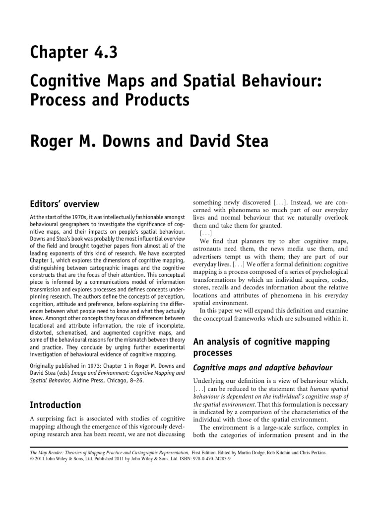 Cognitive Maps and Spatial Behaviour Pro | PDF | Perception | Attitude ...