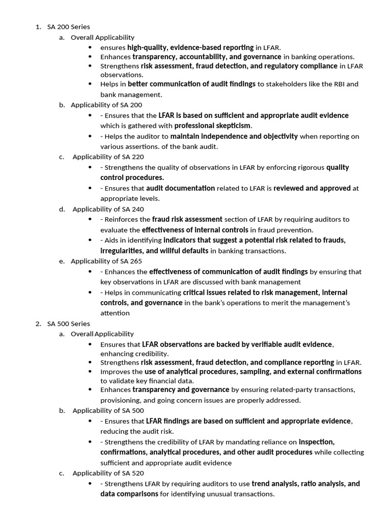 Impact of SAs On LFAR | PDF | Audit | Internal Control