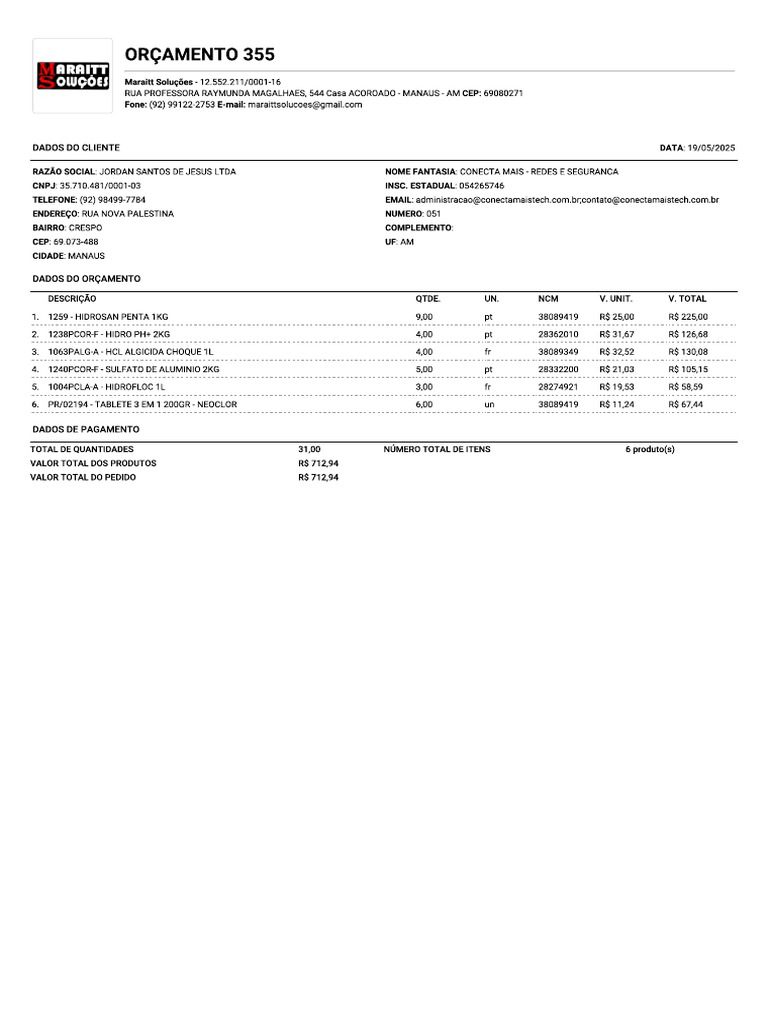 Orcamento 355 | PDF